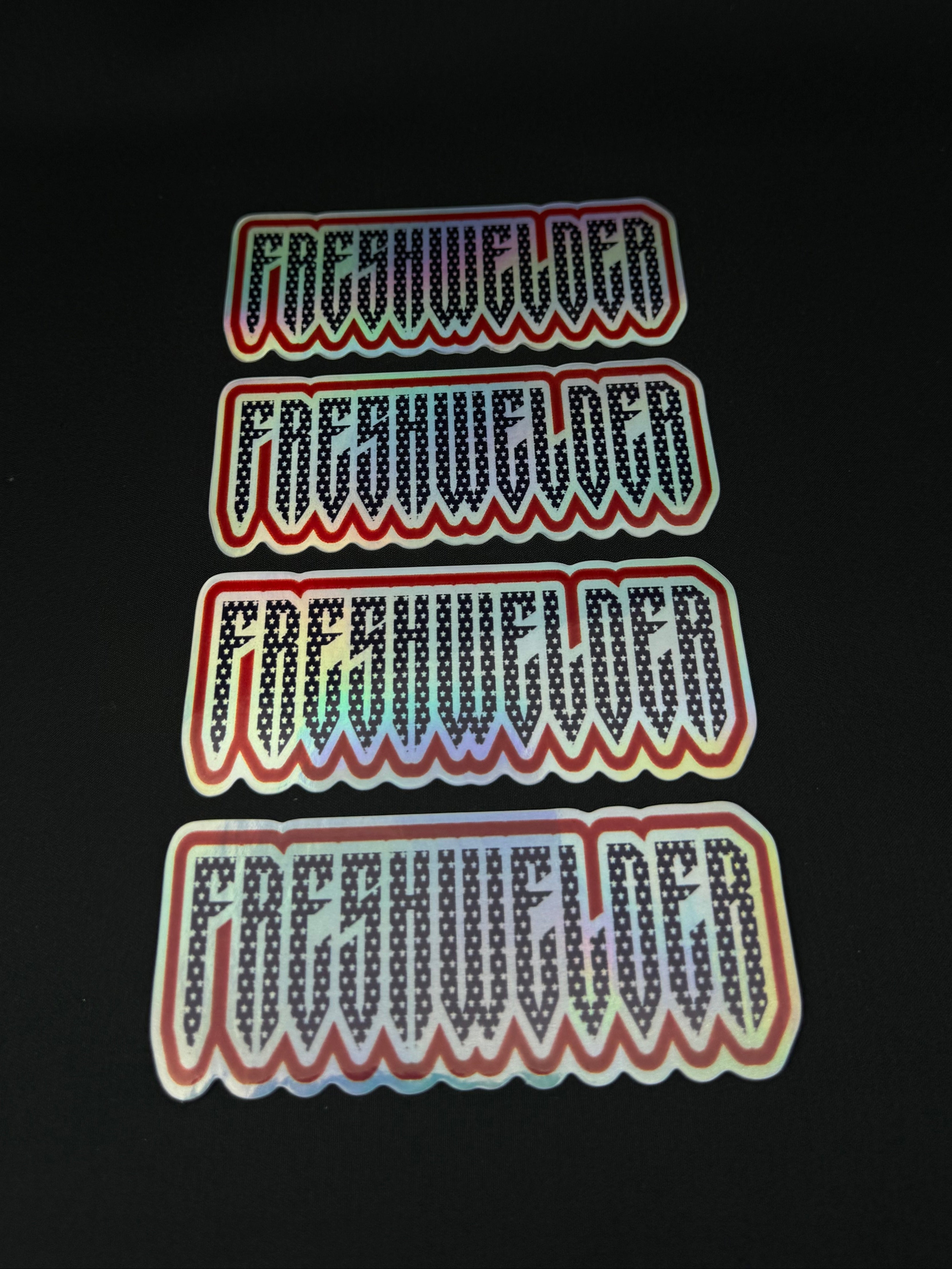 4 PACK FRESHWELDER AMERICAN HOLO STICKERS